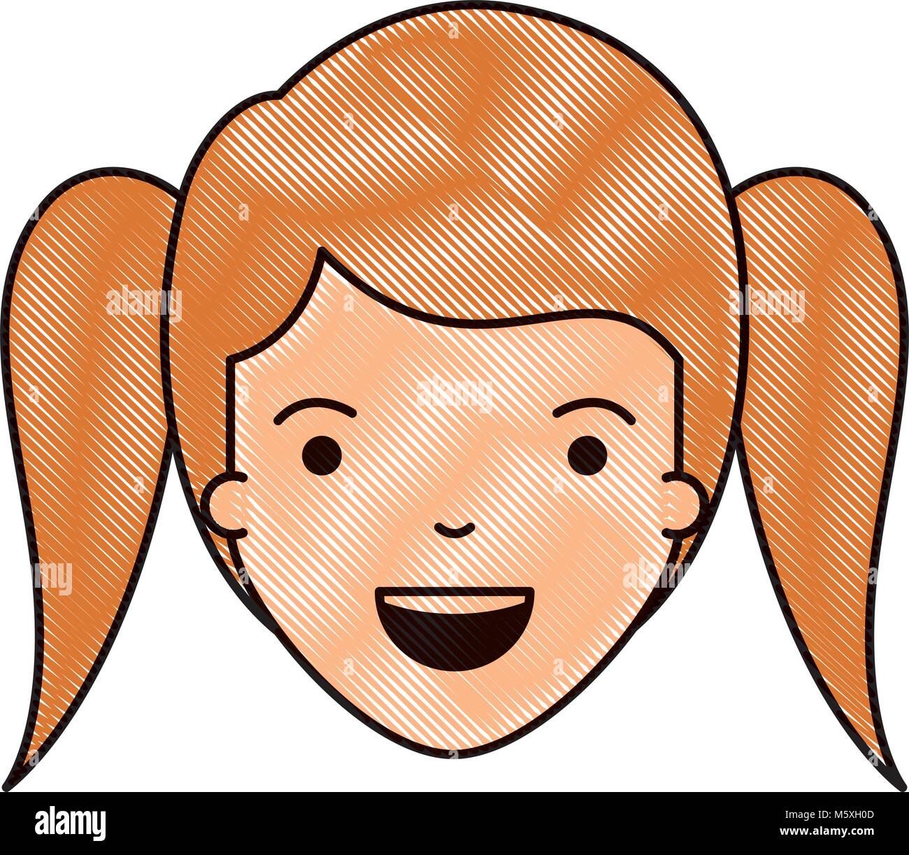 little girl head character Stock Vector Image & Art - Alamy
