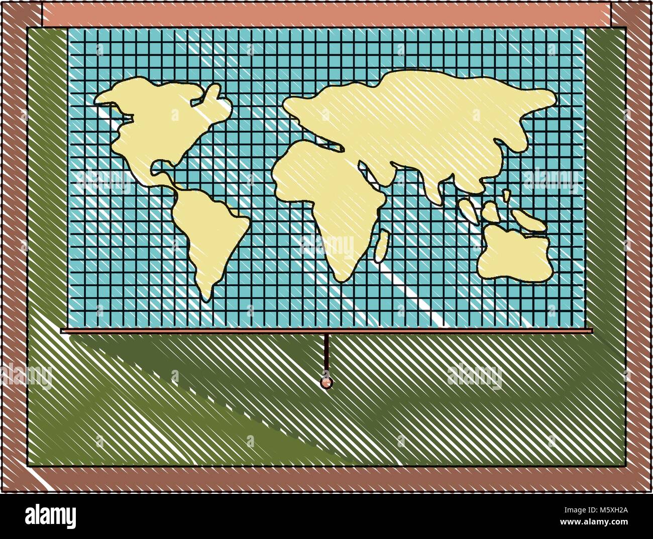 world map roller in chalkboard Stock Vector Image & Art - Alamy
