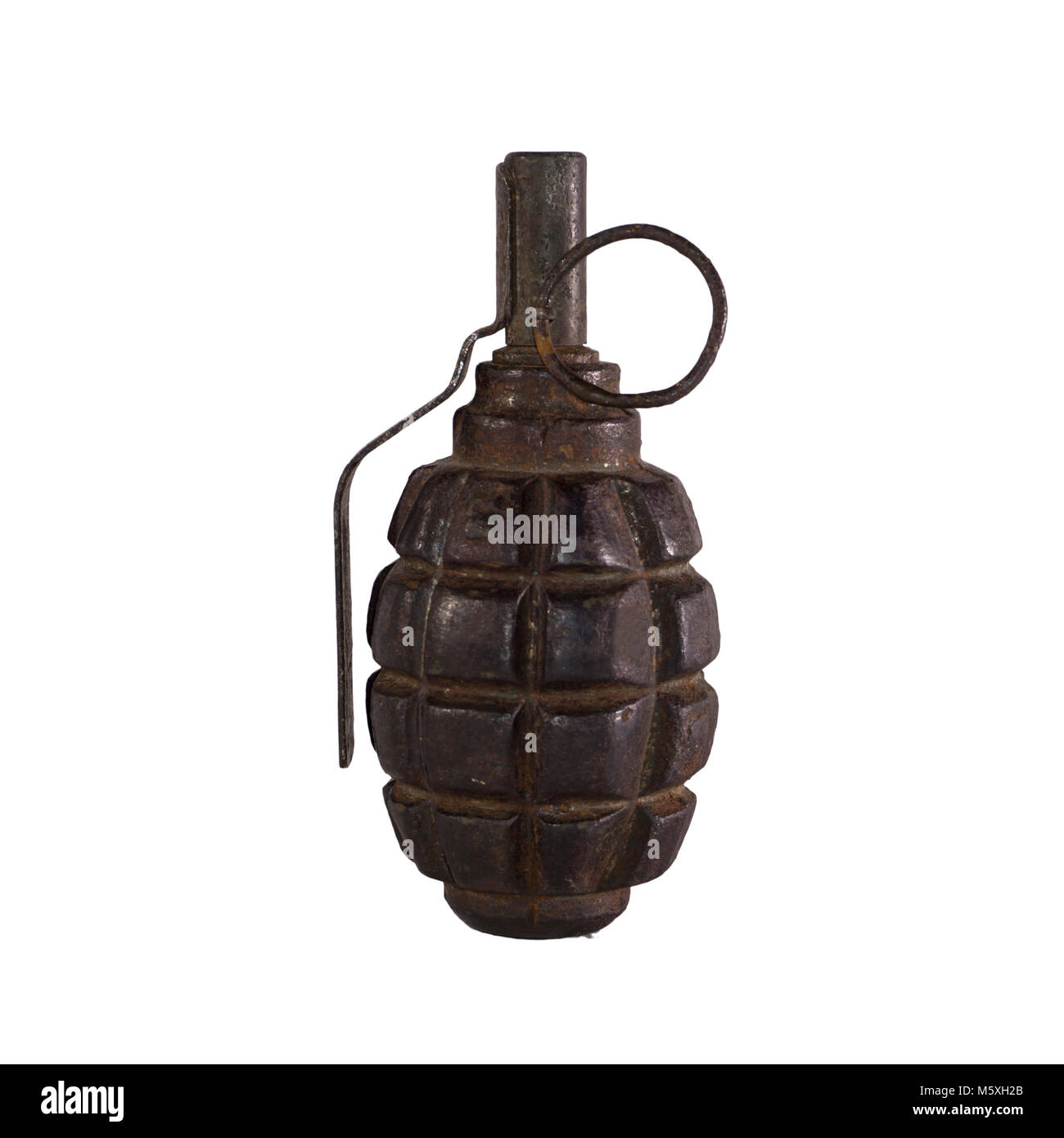 old rusty training hand grenade isolated Stock Photo - Alamy