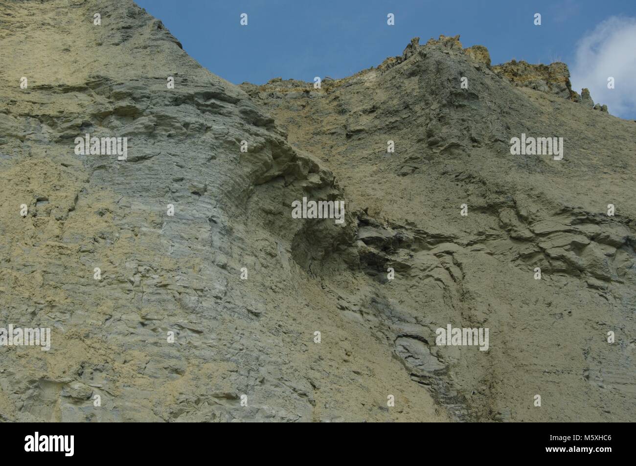 Soft Grey Fossil Rich Mudstone Cliffs Along Charmouth Beach, West ...