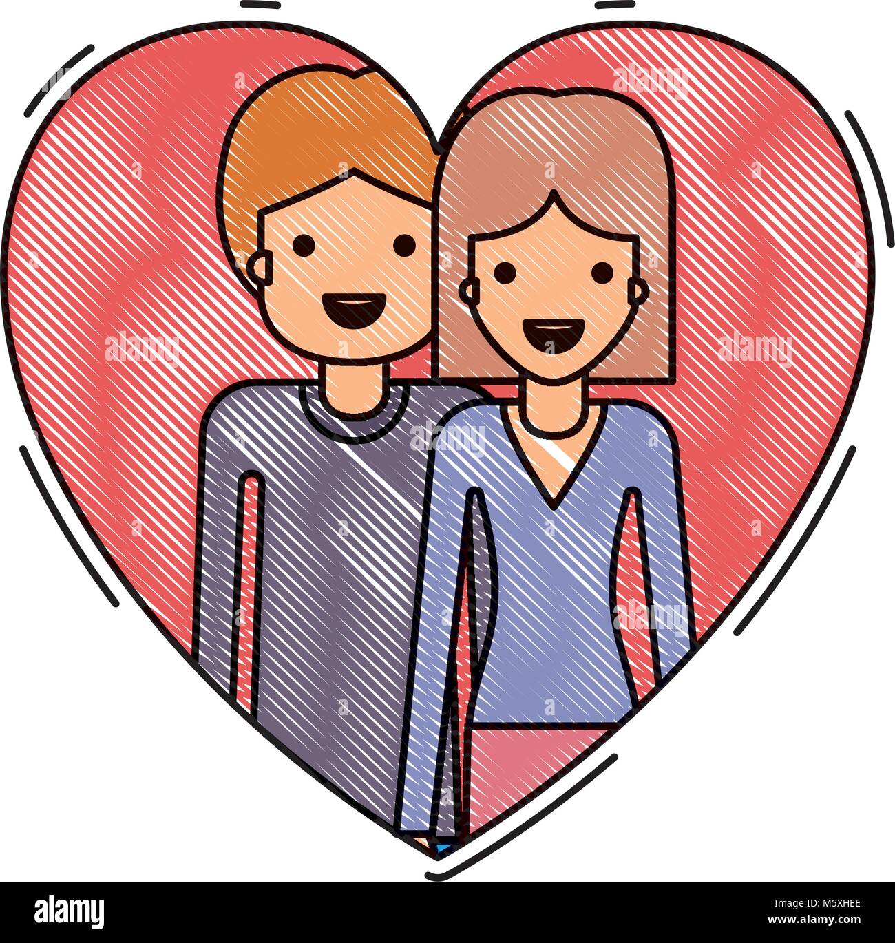 couple inside heart characters Stock Vector Image & Art - Alamy