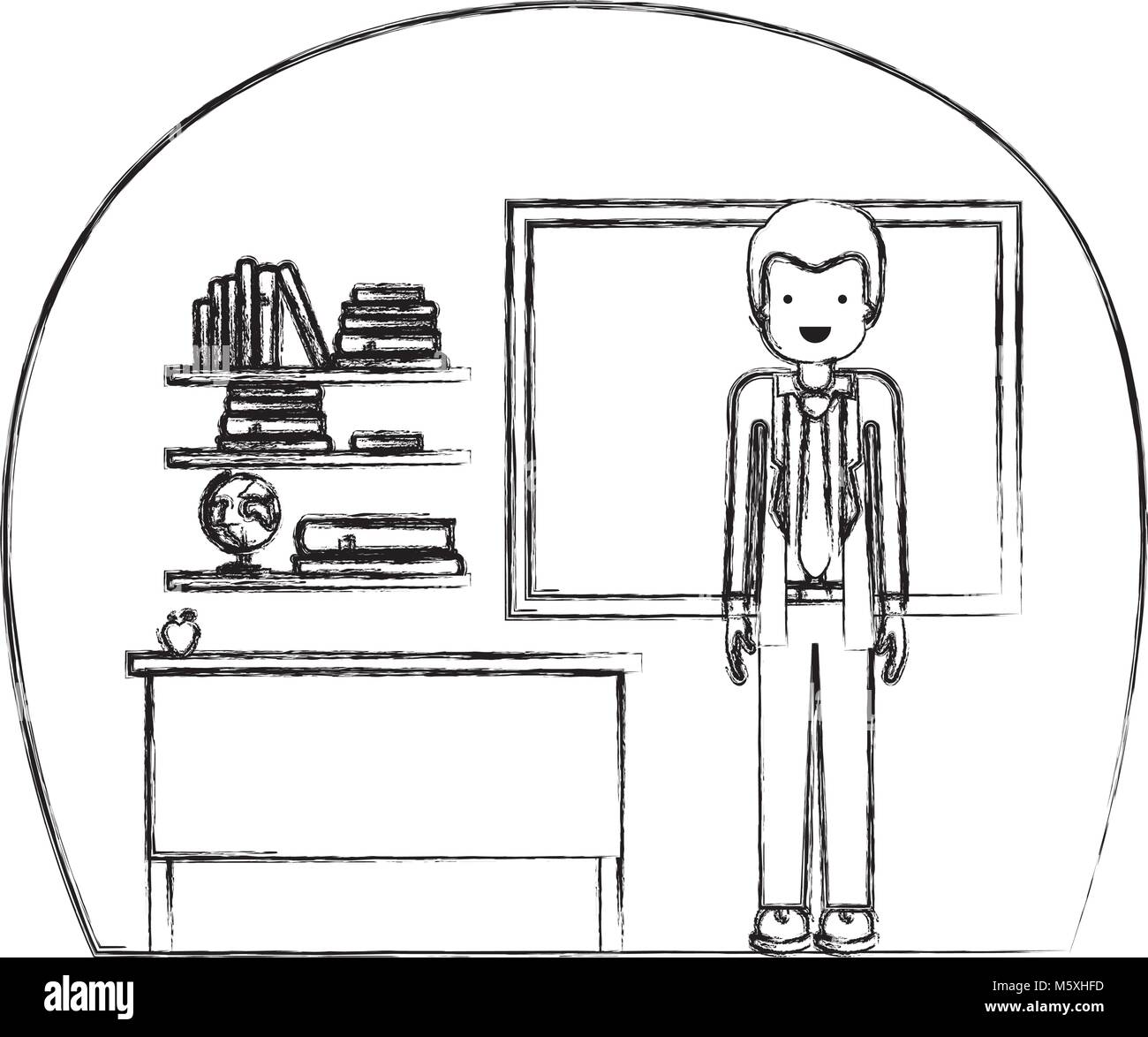 male teacher in classroom Stock Vector Image & Art - Alamy