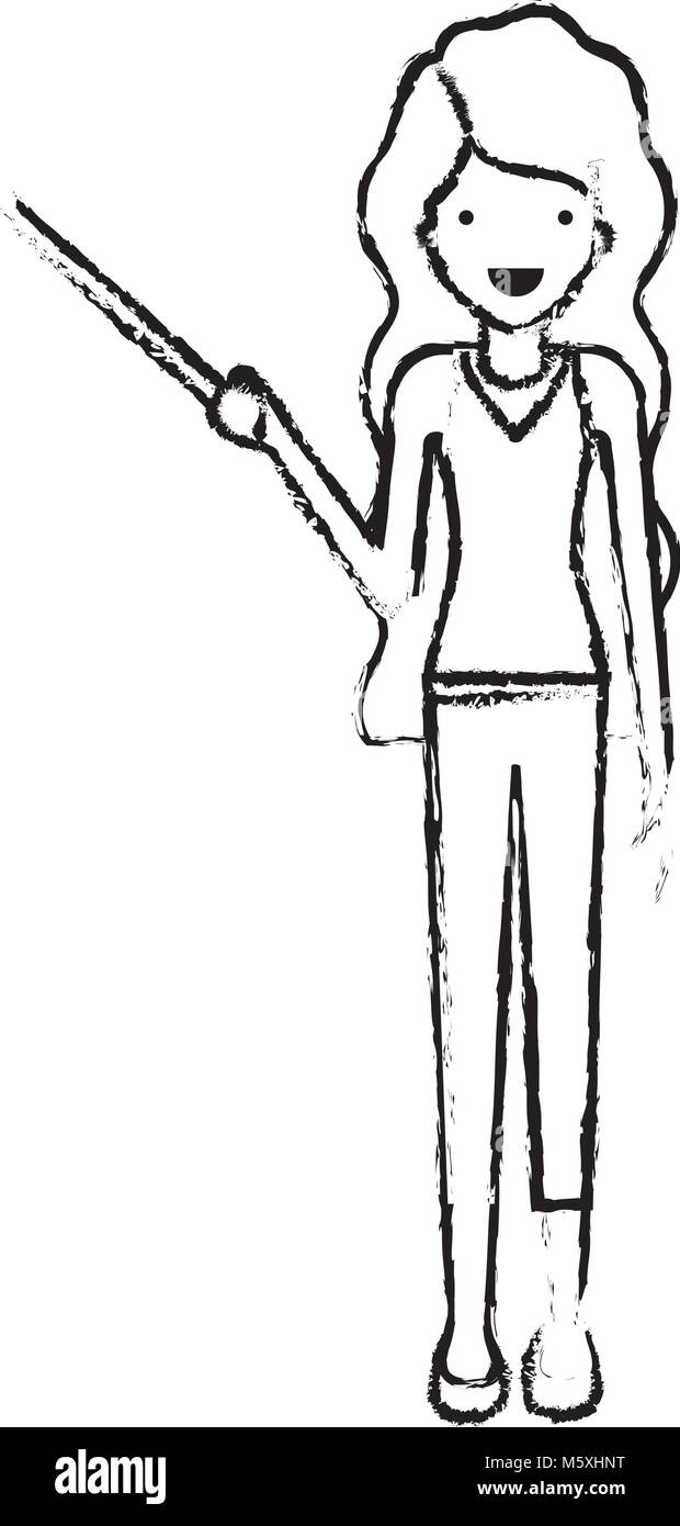 female teacher with pointing stick Stock Vector Image & Art - Alamy