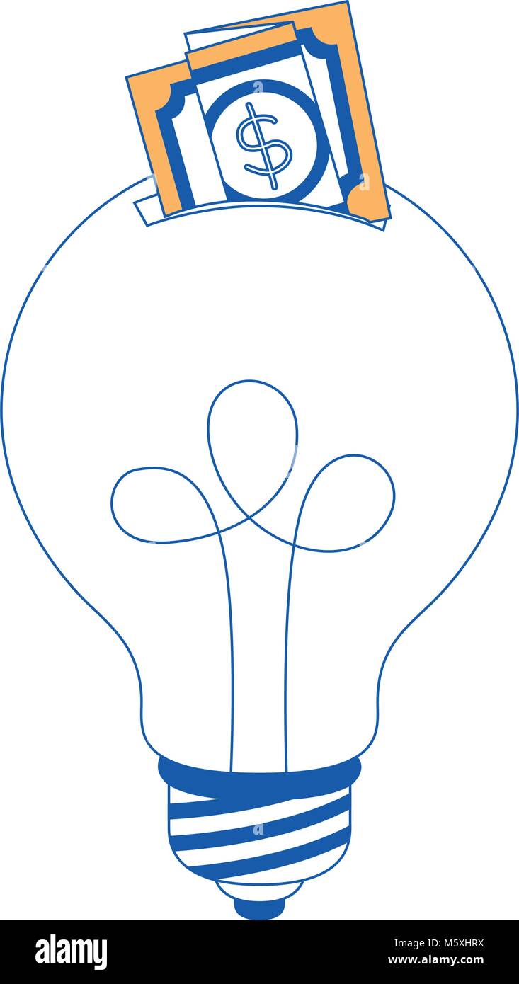 bulb with bills money savings Stock Vector Image & Art - Alamy