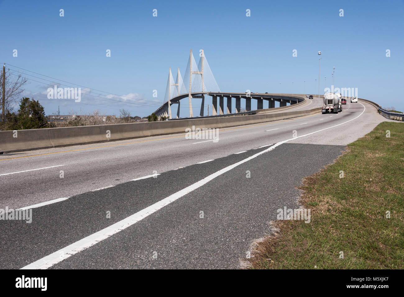 The Sidney Lanier Bridge in Georgia as seen leaving Jekyll State Park ...