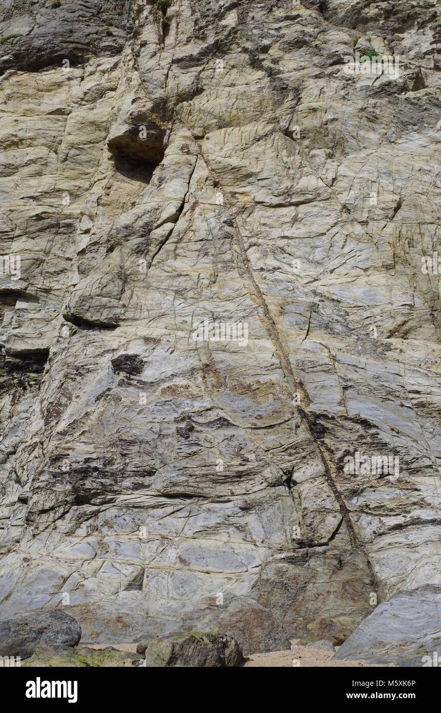 Close Up Background Photo of Contorted Metamorphic Slate of the Sea ...