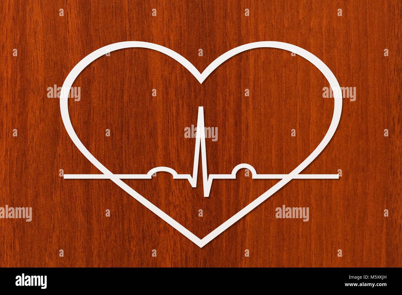 Heart shape with echocardiogram. Health or cardiology concept. Abstract ...