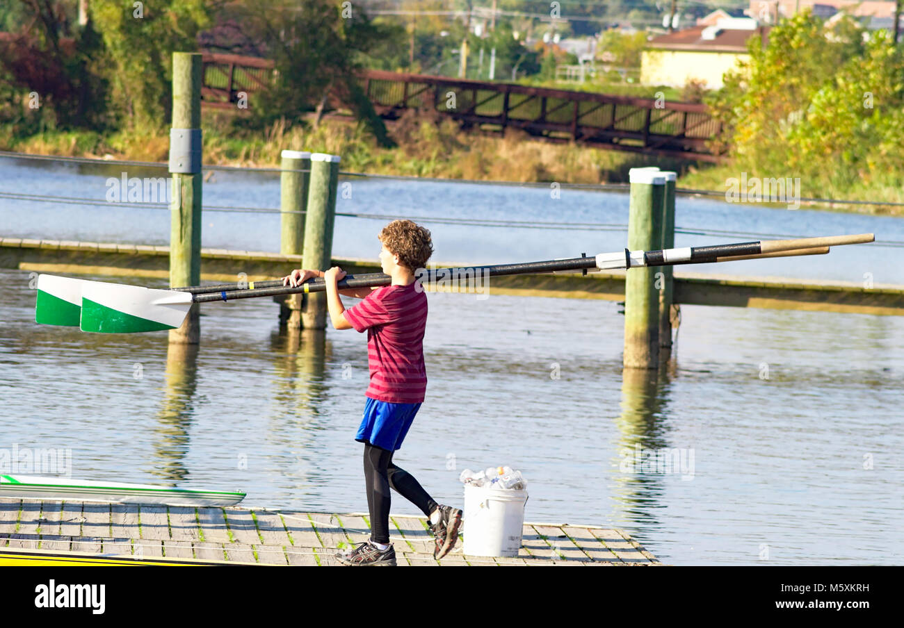 Young kids rowing team practicing on the Weekend Stock Photo - Alamy