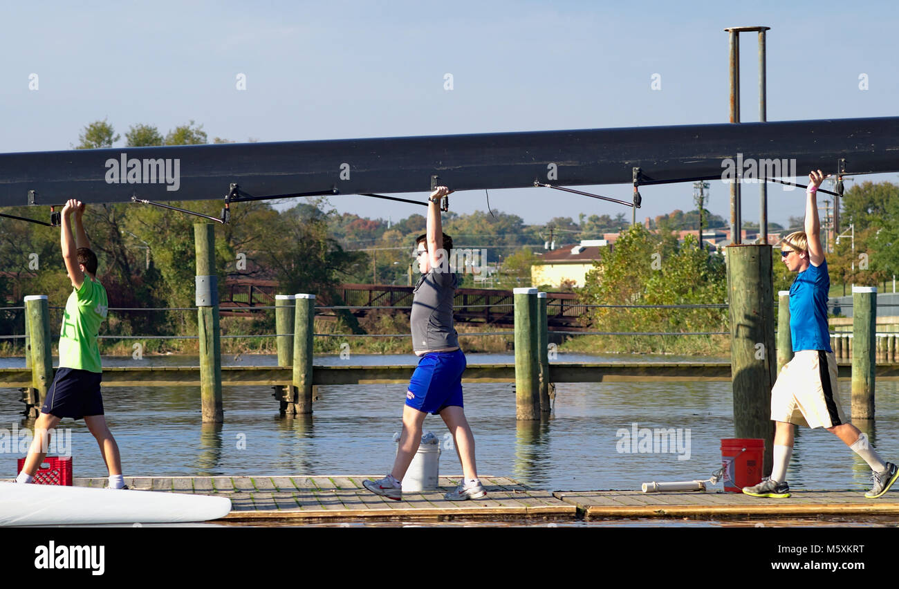 Young kids rowing team practicing on the Weekend Stock Photo - Alamy
