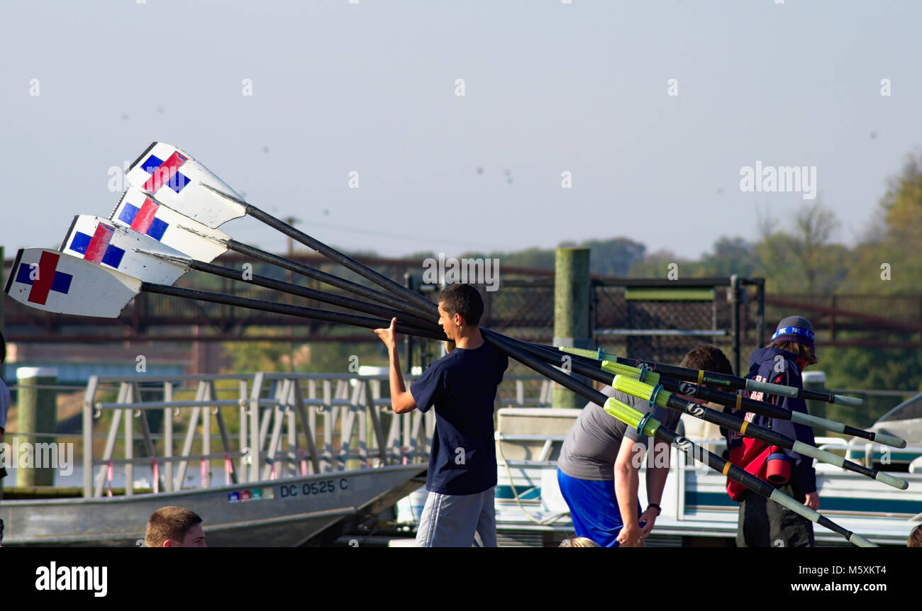 Young kids rowing team practicing on the Weekend Stock Photo - Alamy