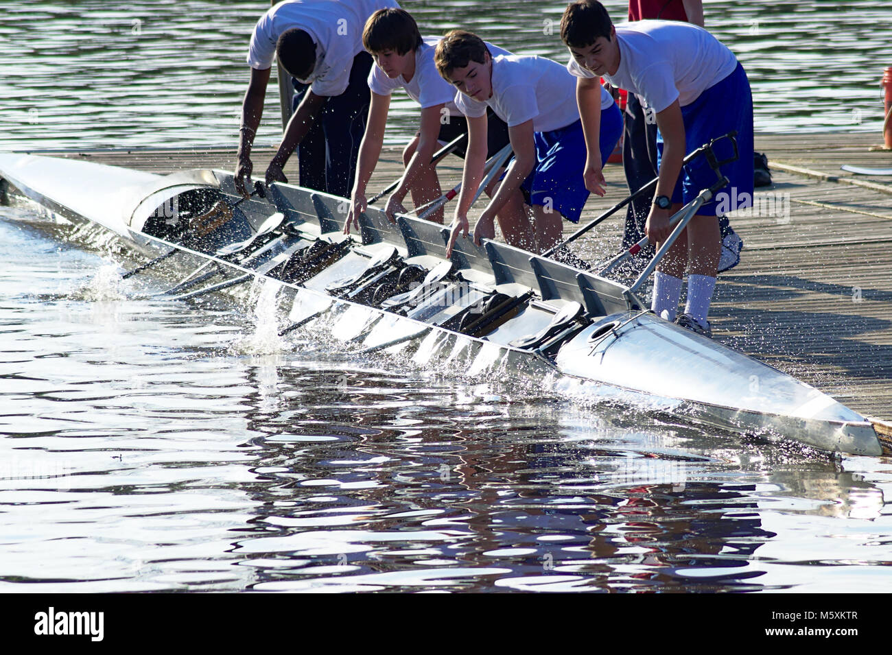 Sculling team practicing hi-res stock photography and images - Alamy