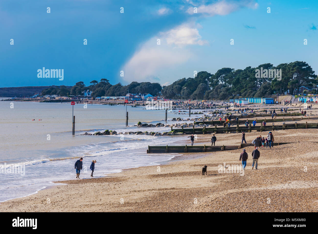 Mudeford beach view in England Stock Photo - Alamy