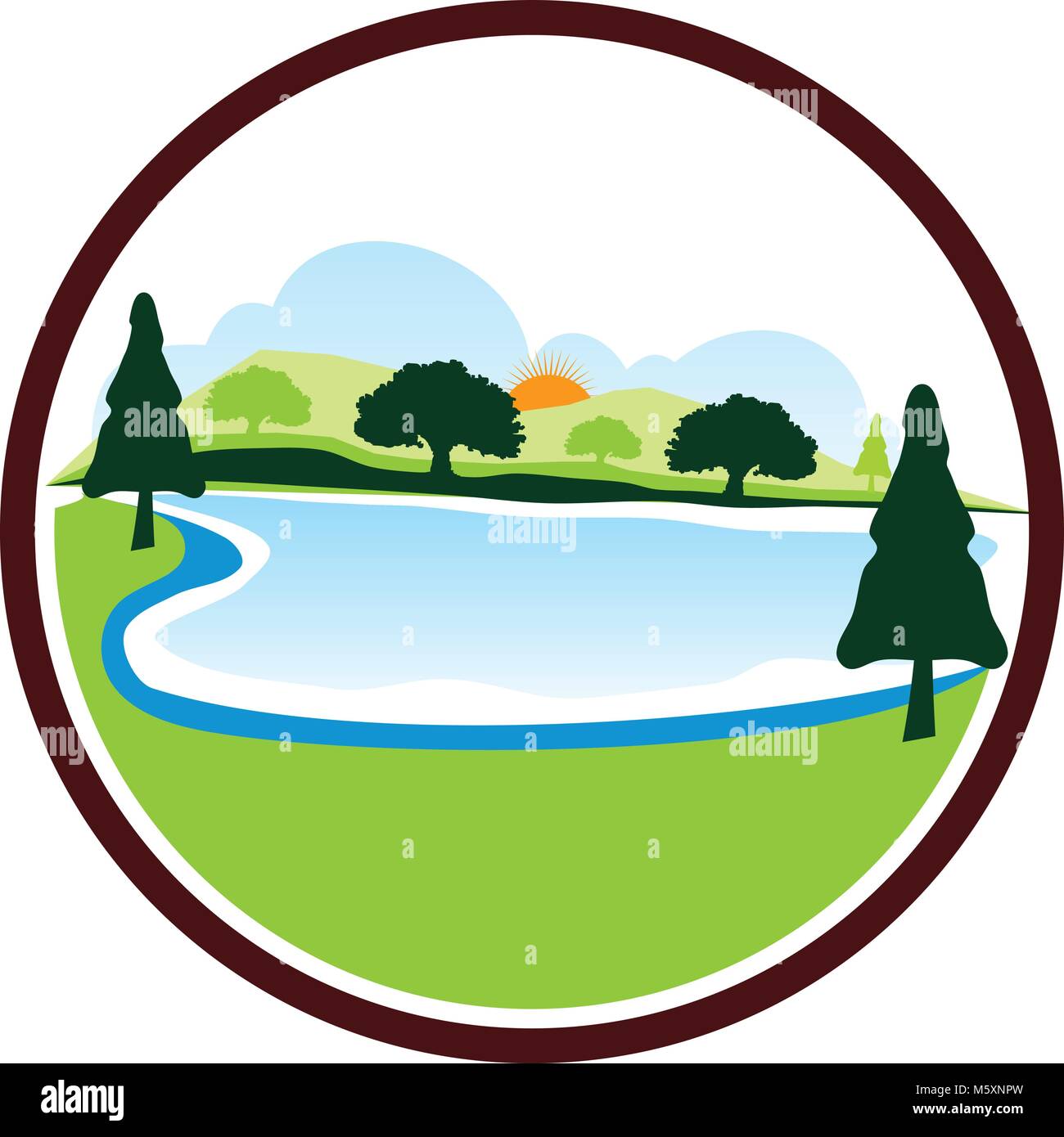 Lake Mountain tree Stock Vector Image & Art - Alamy