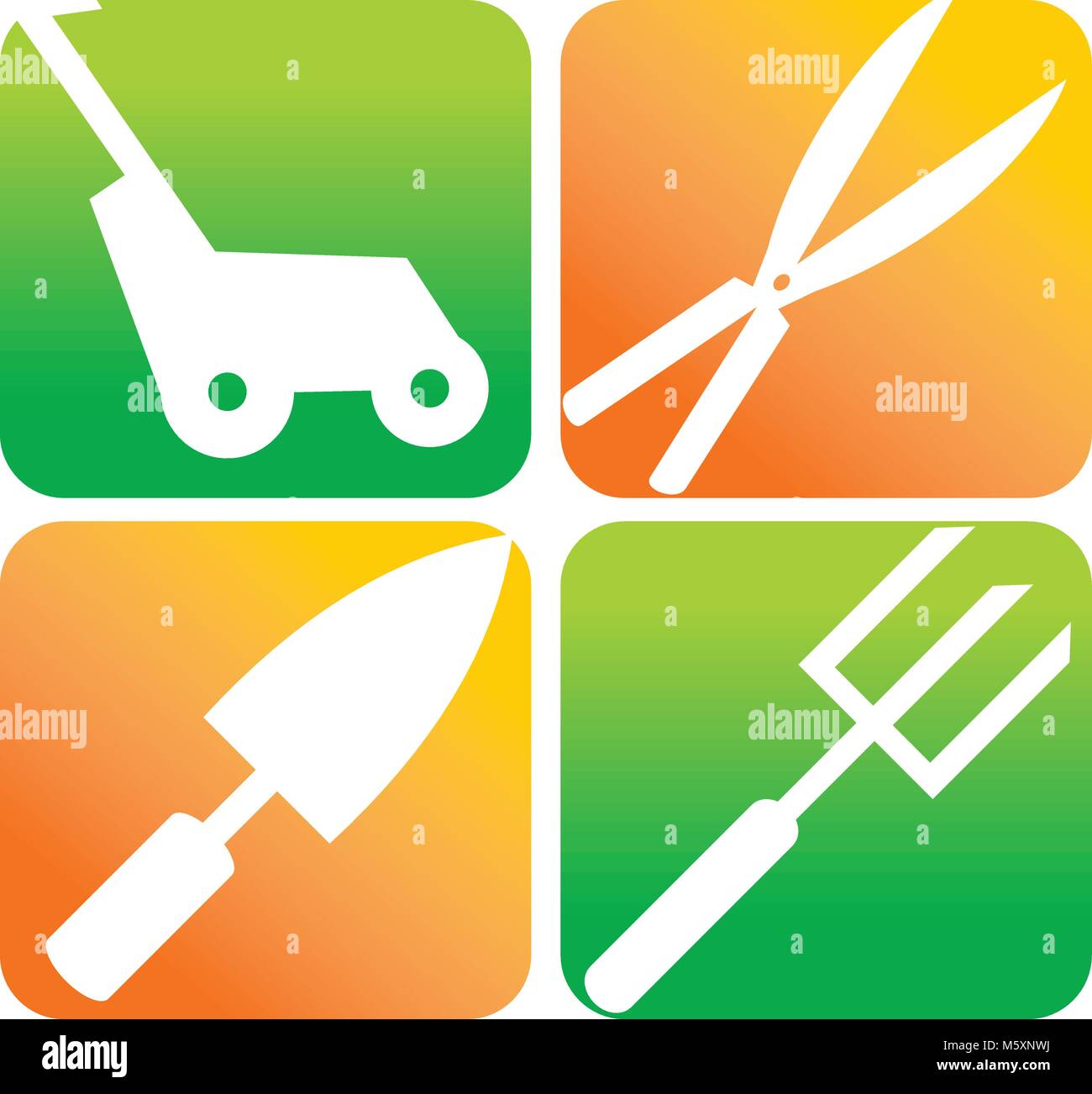 Push reel mower Stock Vector Images - Alamy