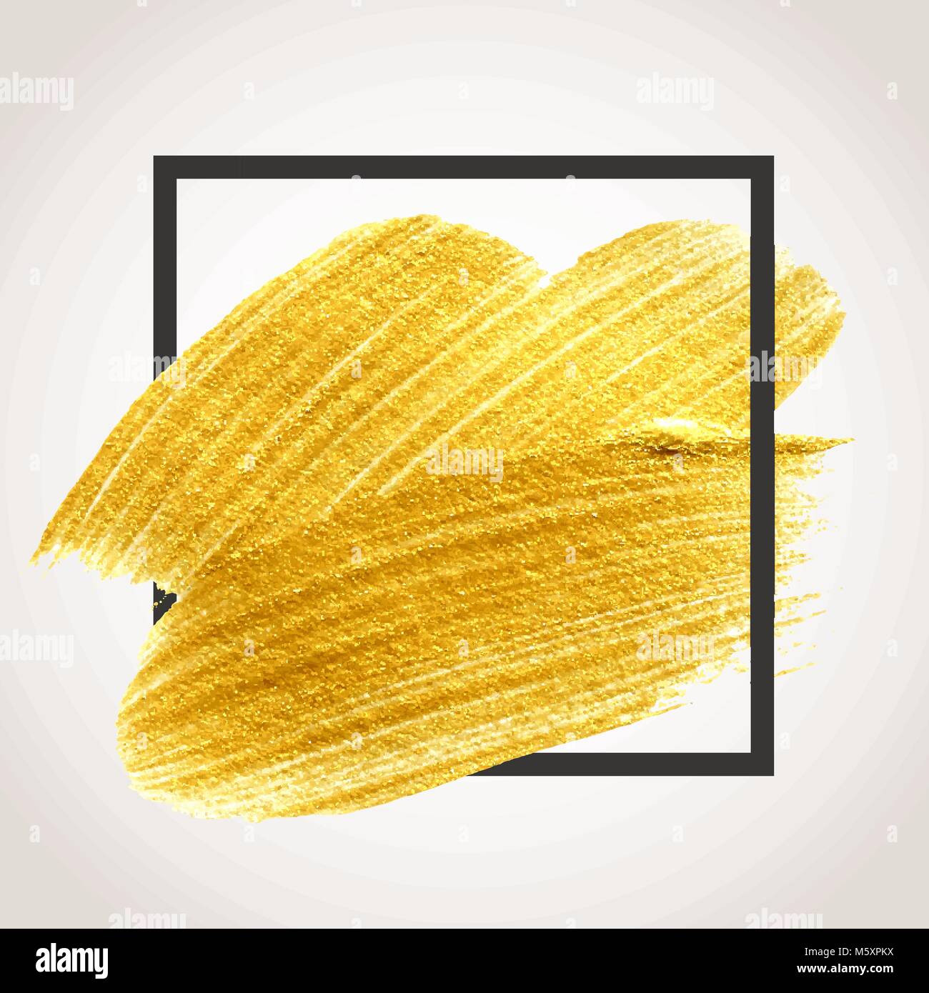 Gold hand drawn paint brush stroke isolated Stock Vector Image & Art ...