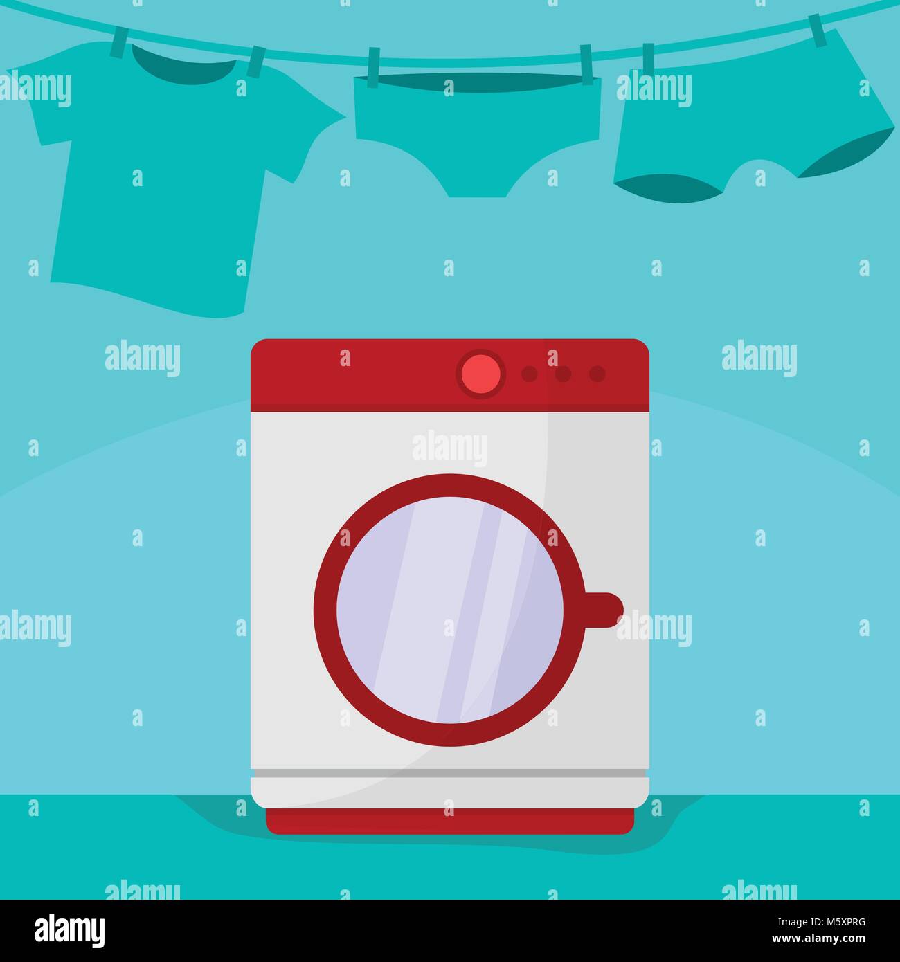 Washing Machine Home Appliances Scene Vector Illustration Graphic ...