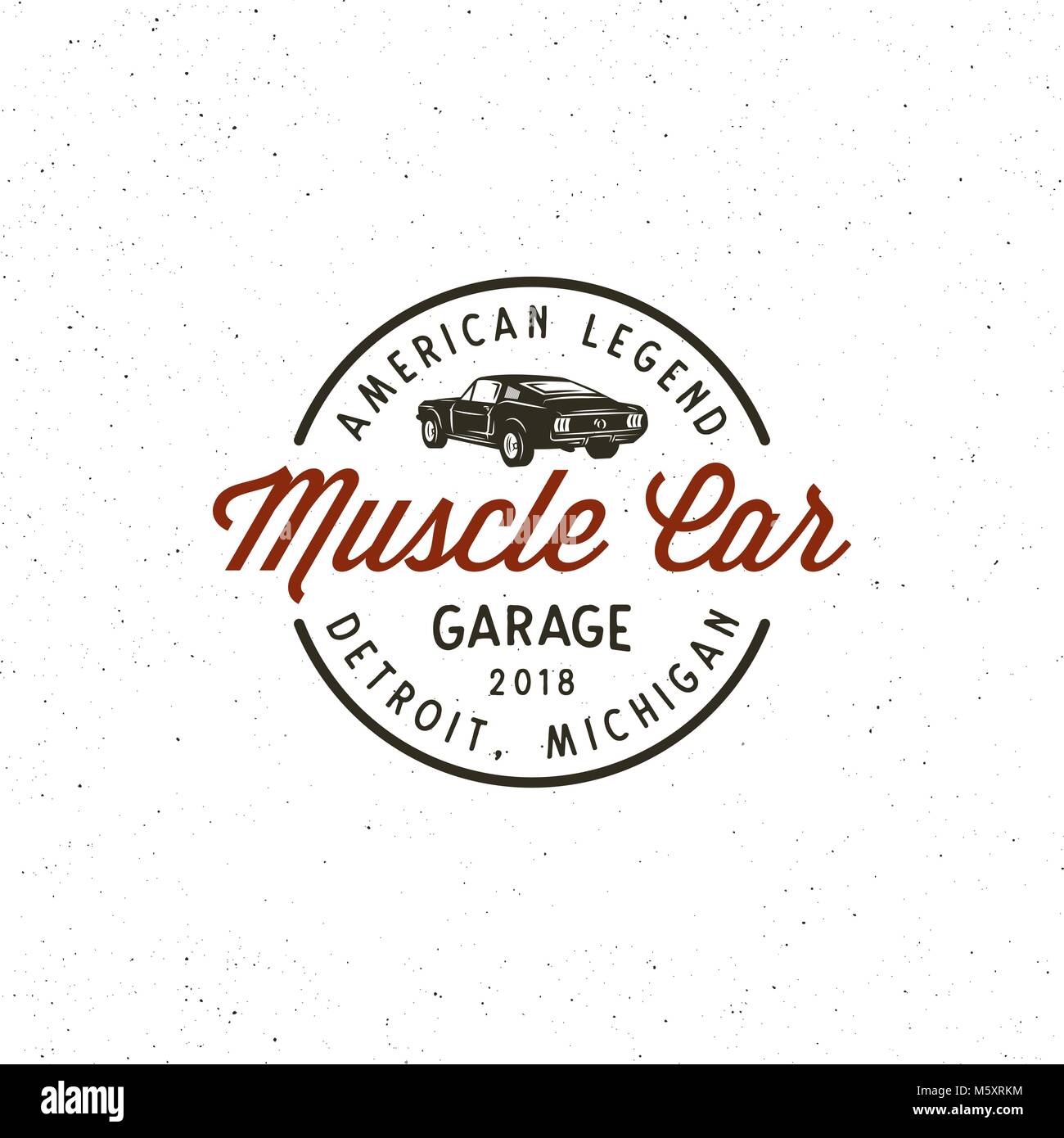 vintage muscle car garage logo. vector illustration Stock Vector Image ...