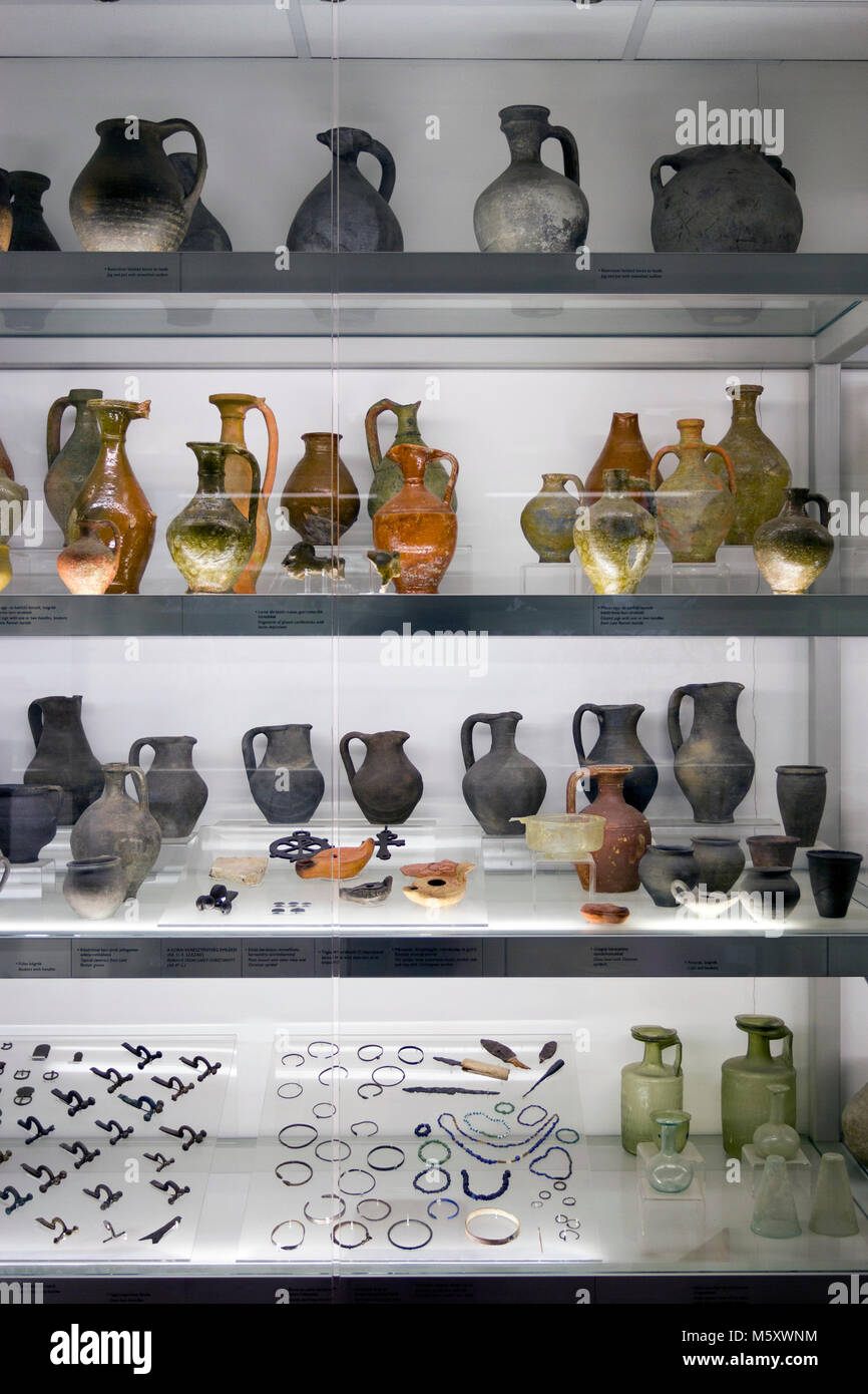 Roman ceramics at the Aquincum Museum in Budapest, Hungary Stock Photo ...