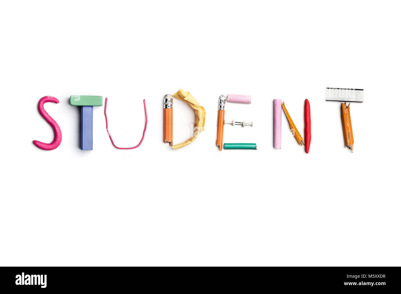 The word student created from office stationery Stock Photo - Alamy
