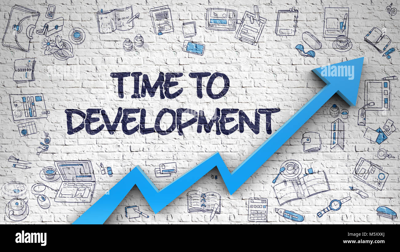 Time To Development Drawn on White Wall Stock Photo - Alamy