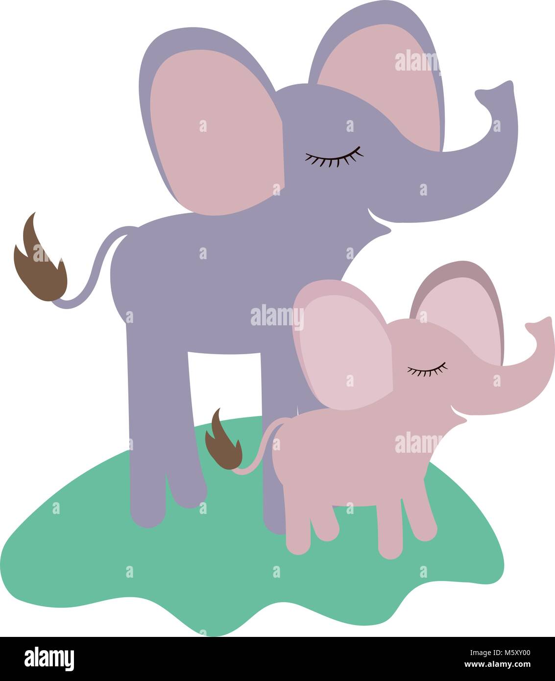 Elephants and calf Stock Vector Images - Alamy