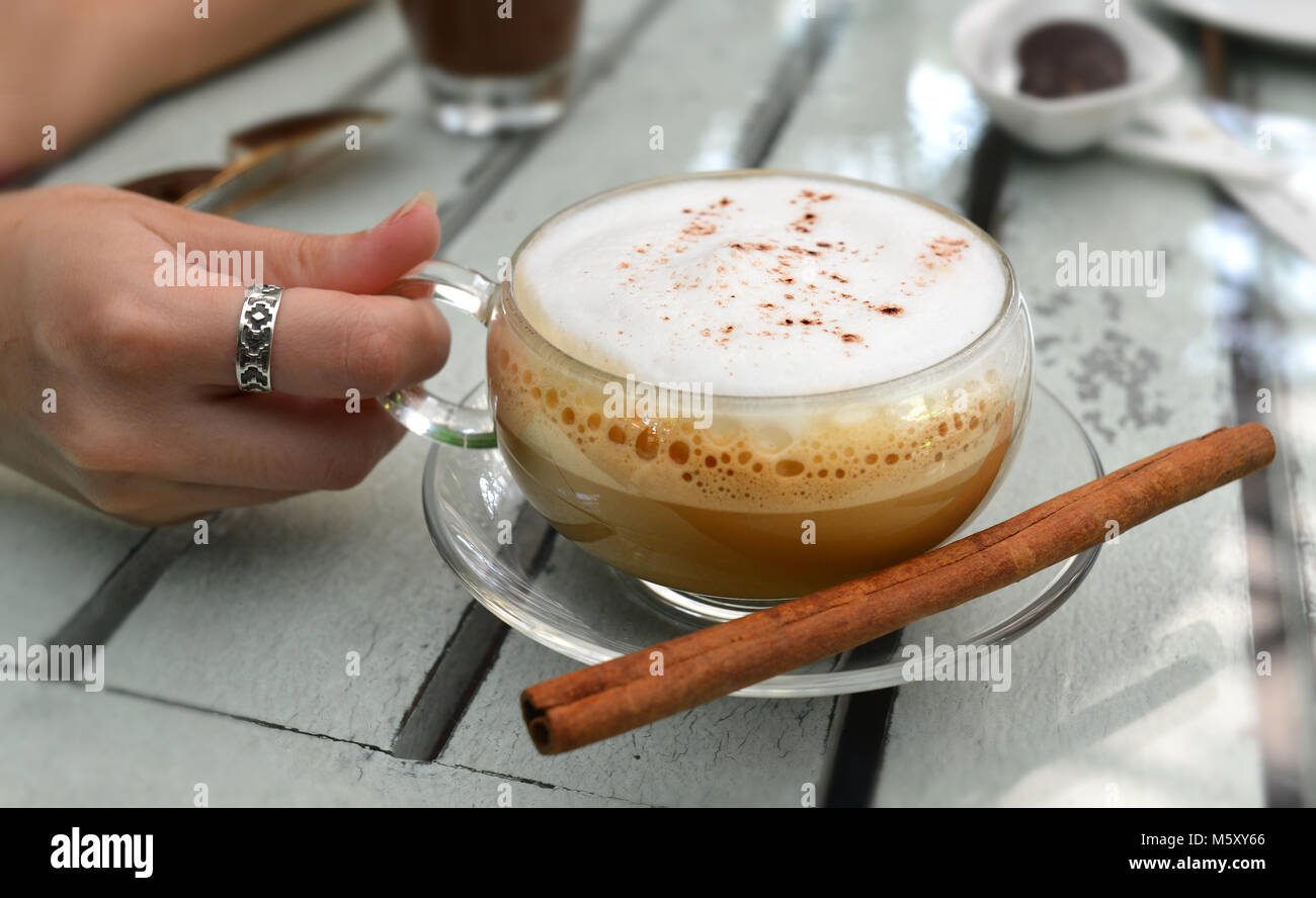 Coffee time one cup or glass of great coffee made fresh life Stock ...