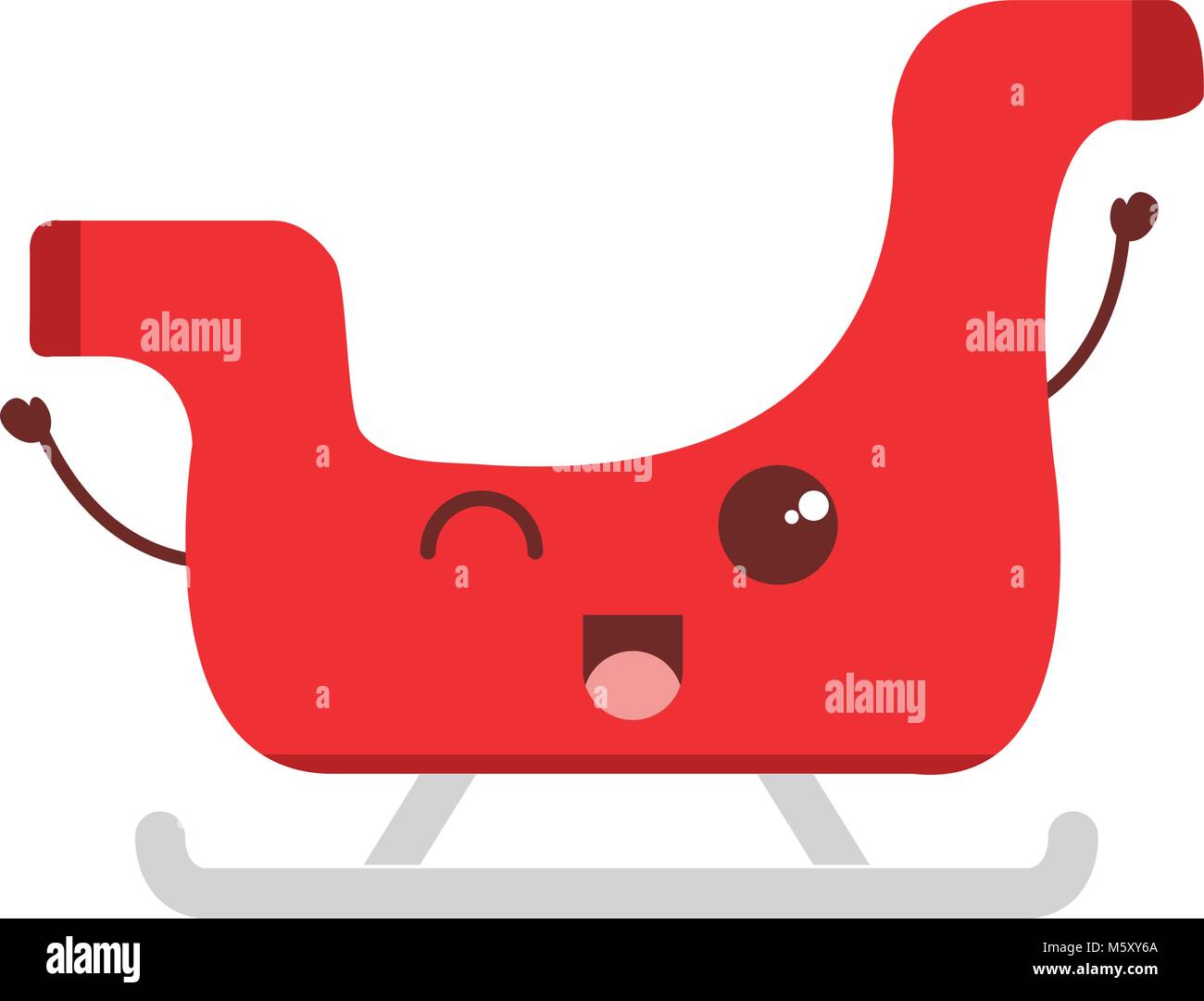 santa claus sleigh kawaii character Stock Vector Image & Art - Alamy