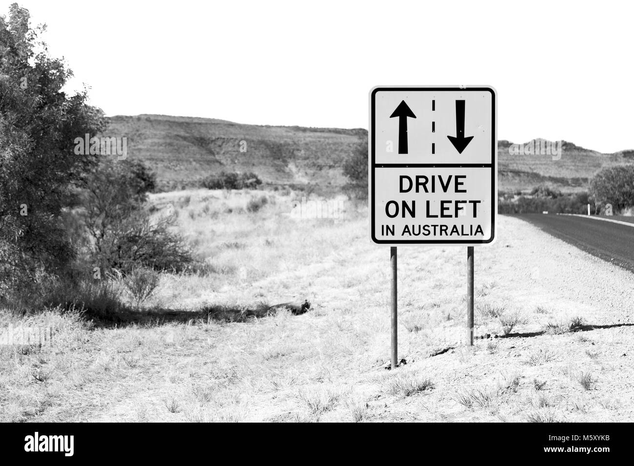 in australia the sign of drive on left like concept of safety Stock ...