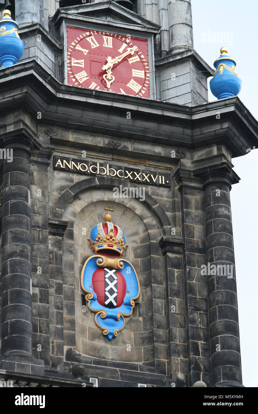 Netherlands, Amsterdam,june 2016: The coat-of -arms of Amsterdam ...