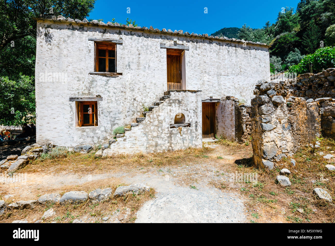 Displaced village Samaria in Samaria Gorge in central Crete, Greece ...