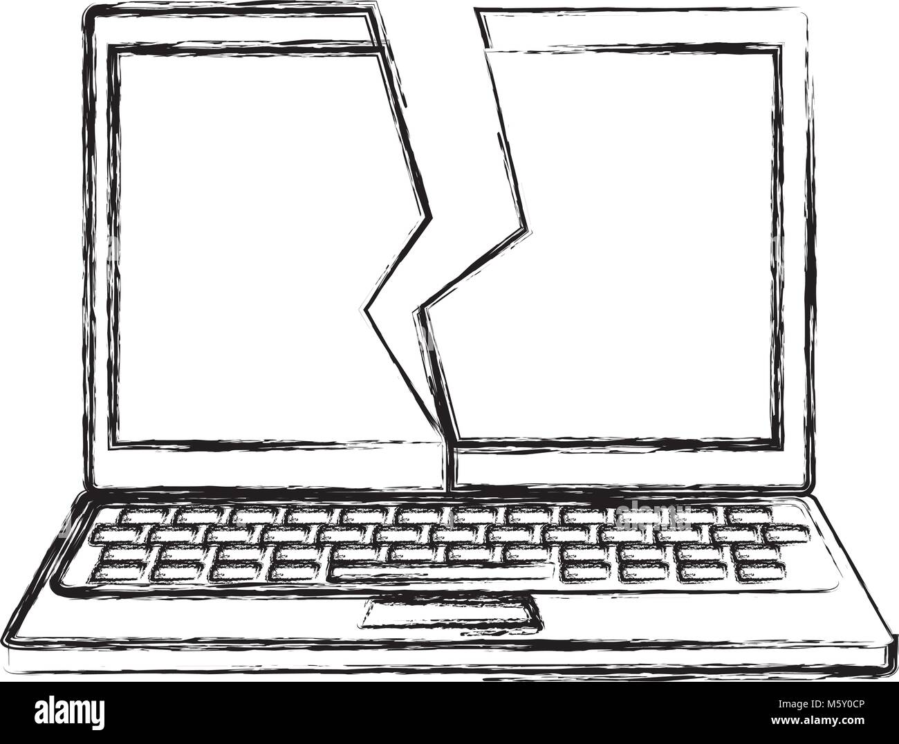 laptop computer broken display Stock Vector Image & Art - Alamy