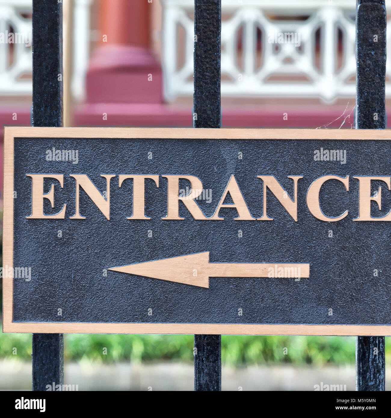 in australia the sign of entrance in the background Stock Photo - Alamy