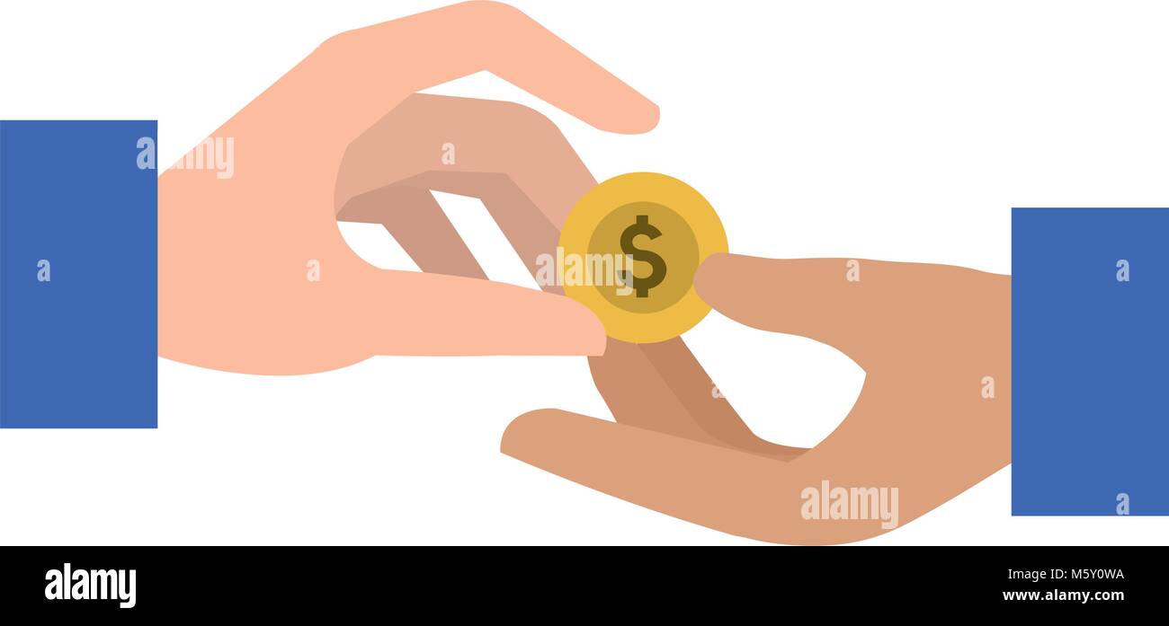 hand with coin money isolated icon Stock Vector Image & Art - Alamy