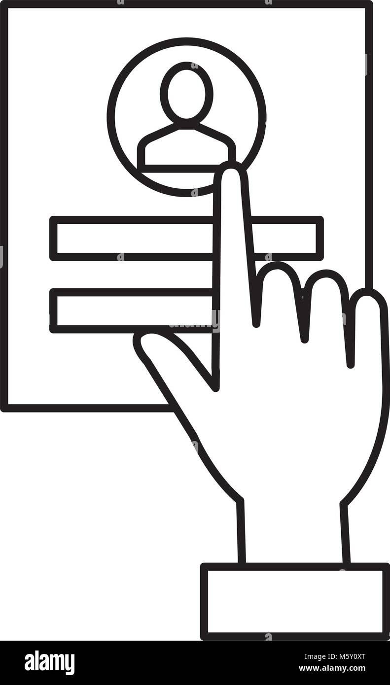 hand user with login interface access icon Stock Vector Image & Art - Alamy