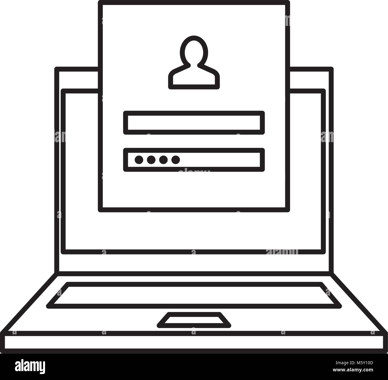 laptop computer with login interface Stock Vector Image & Art - Alamy