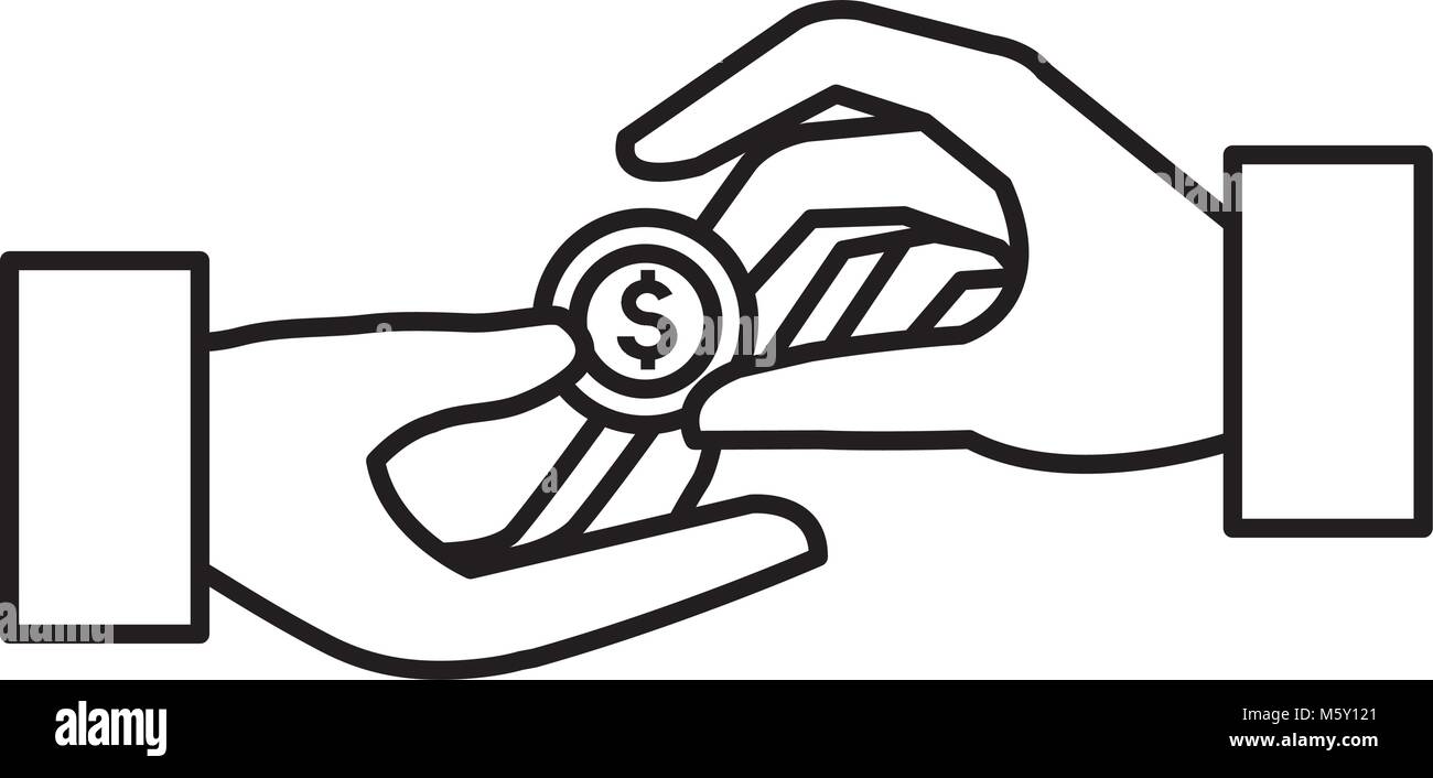 hand with coin money isolated icon Stock Vector Image & Art - Alamy