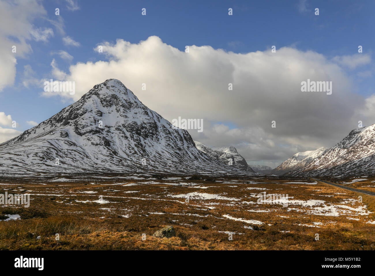 Scottish winter scenes in the Glencoe national park, Scottish highlands ...