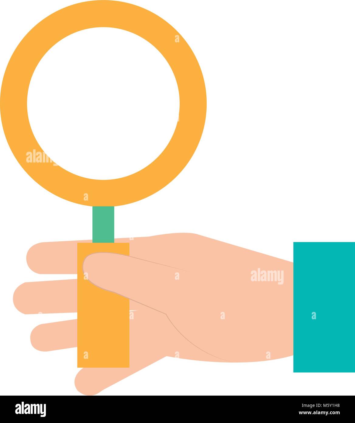 hand human with magnifying glass isolated icon Stock Vector Image & Art ...