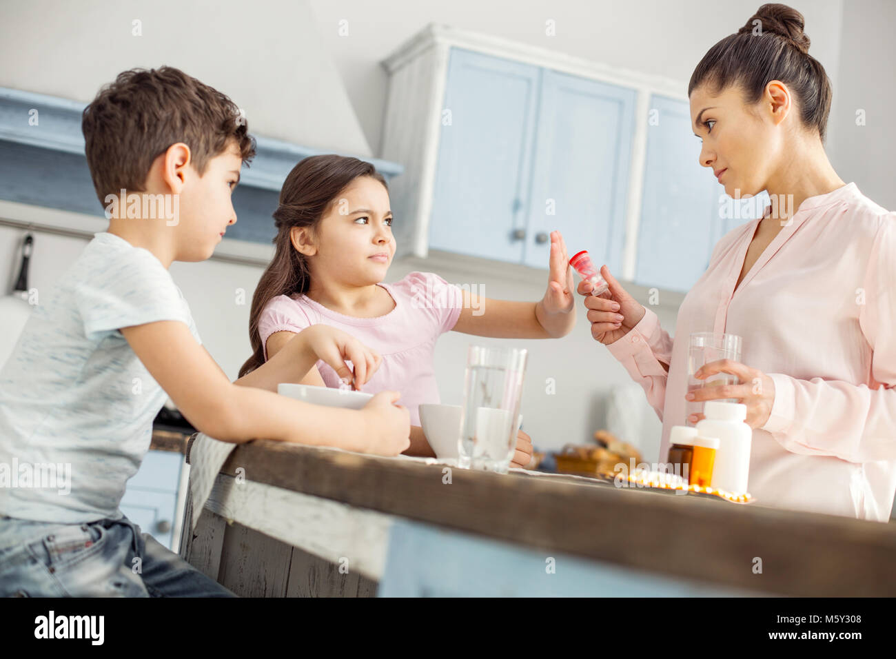 Child refusing dinner hi-res stock photography and images - Alamy
