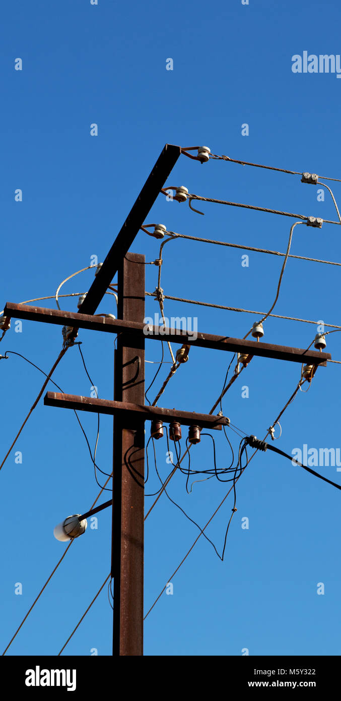 in australia the concept of power line with electrical pole in the ...