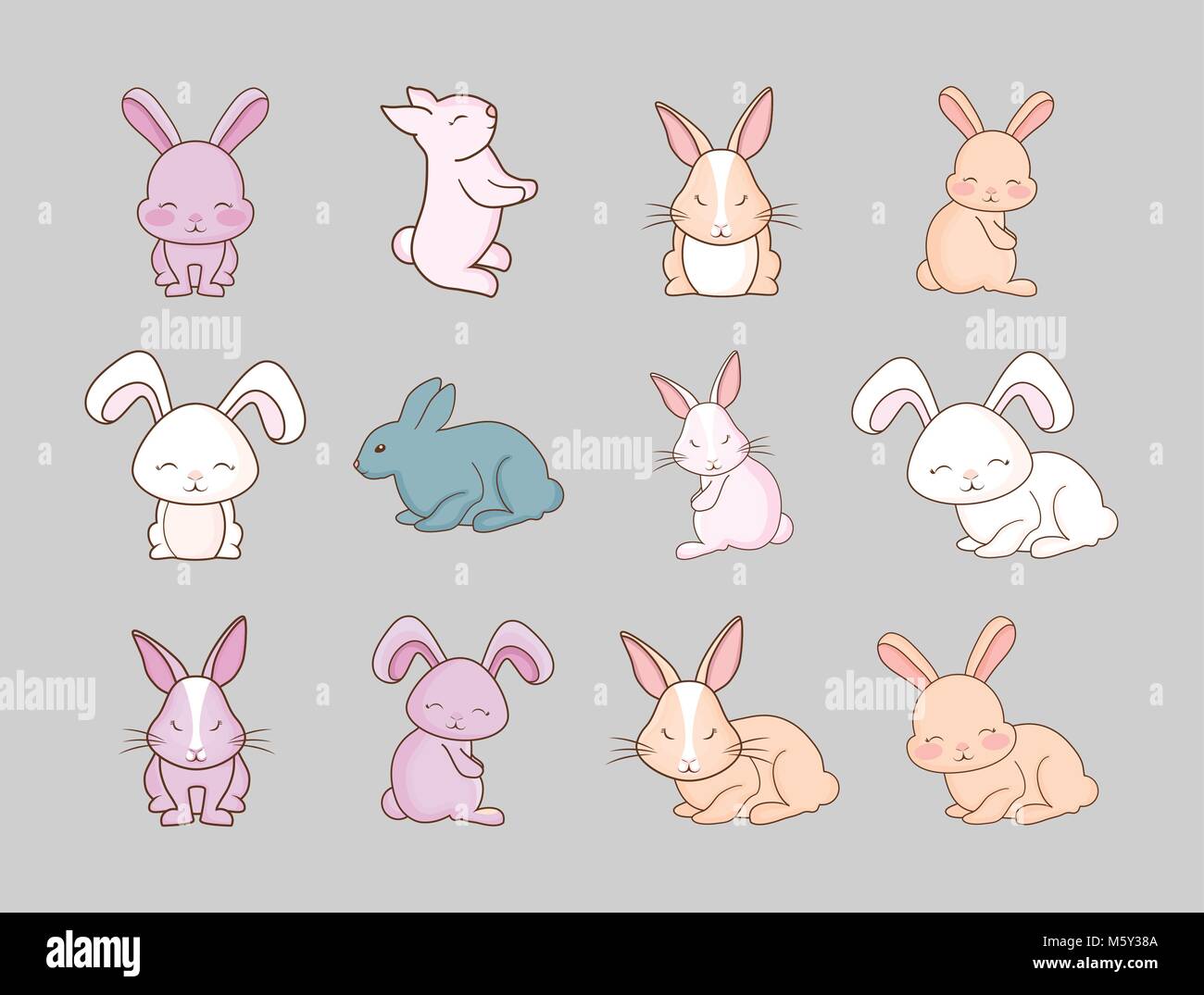 Cute rabbits design Stock Vector Image & Art - Alamy