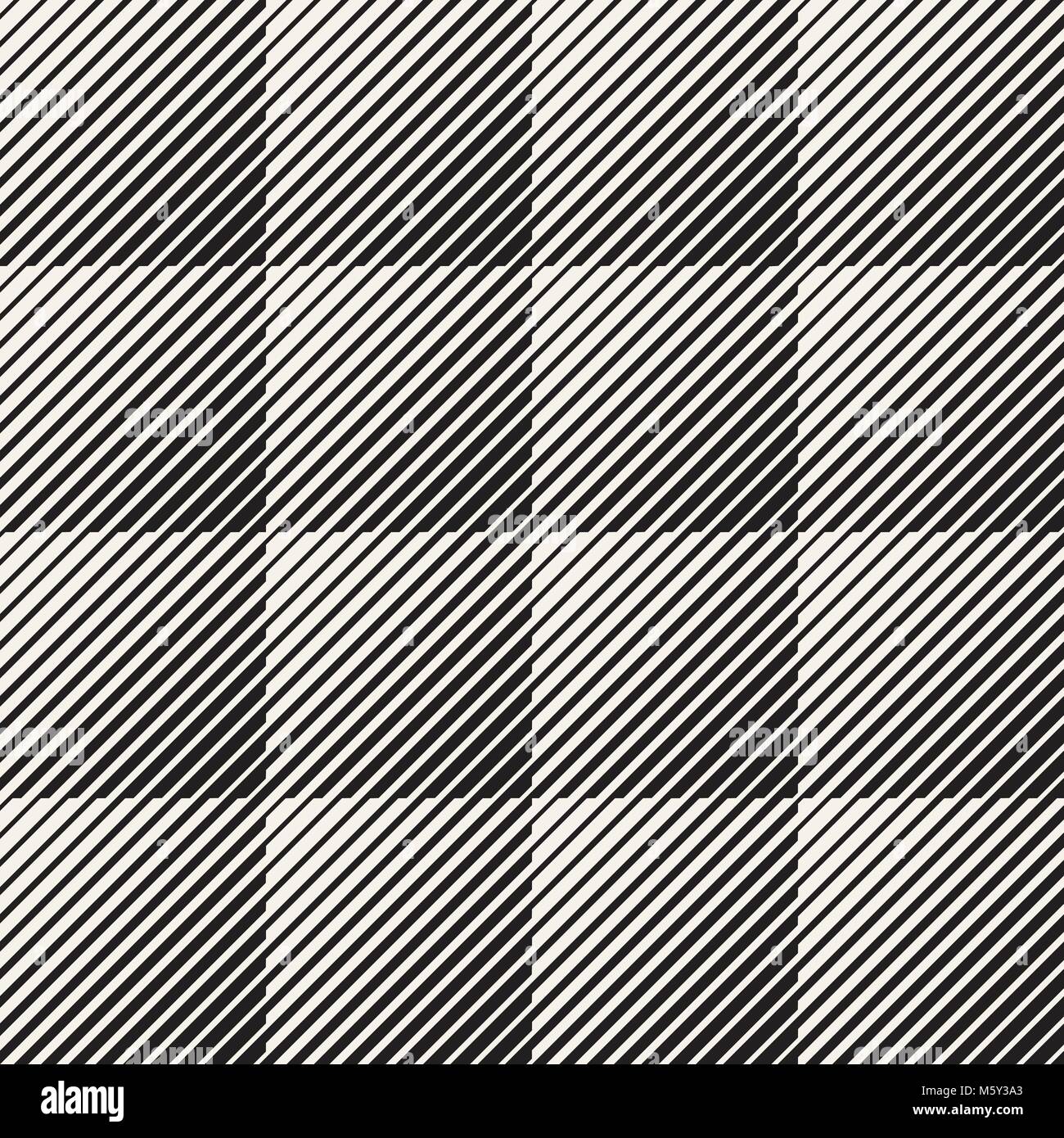 Vector Seamless Black And White Halftone Lines Pattern Abstract