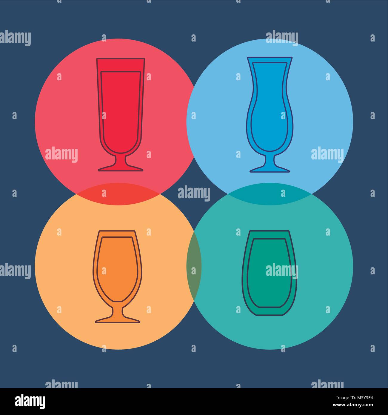 Cocktails refreshing alcoholic drinks Stock Vector Images - Alamy
