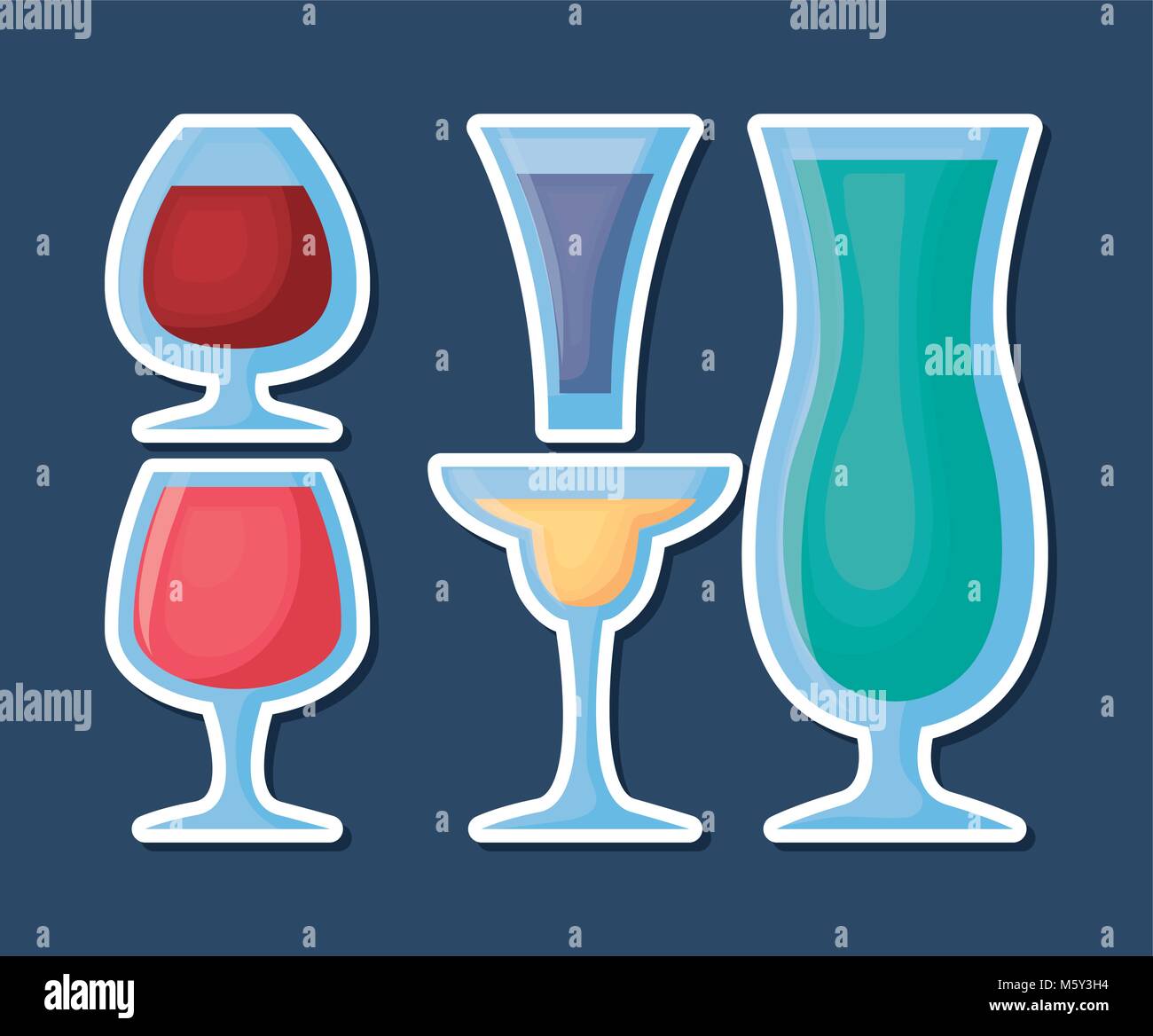 Cocktails refreshing alcoholic drinks Stock Vector Images - Alamy