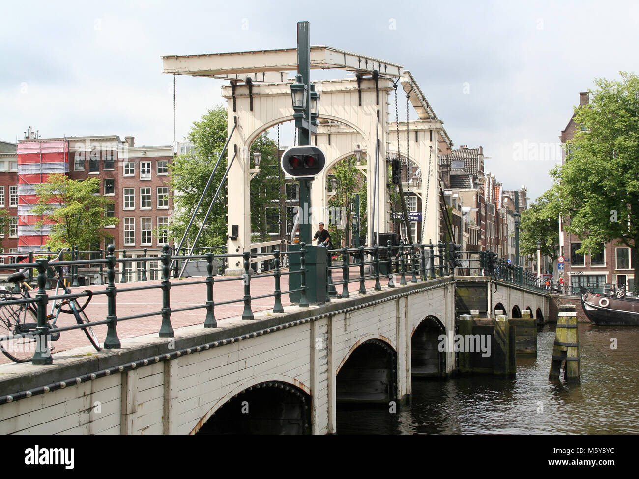 Netherlands, Amsterdam,june 2016: The Magere Brug ("Skinny Bridge") is ...