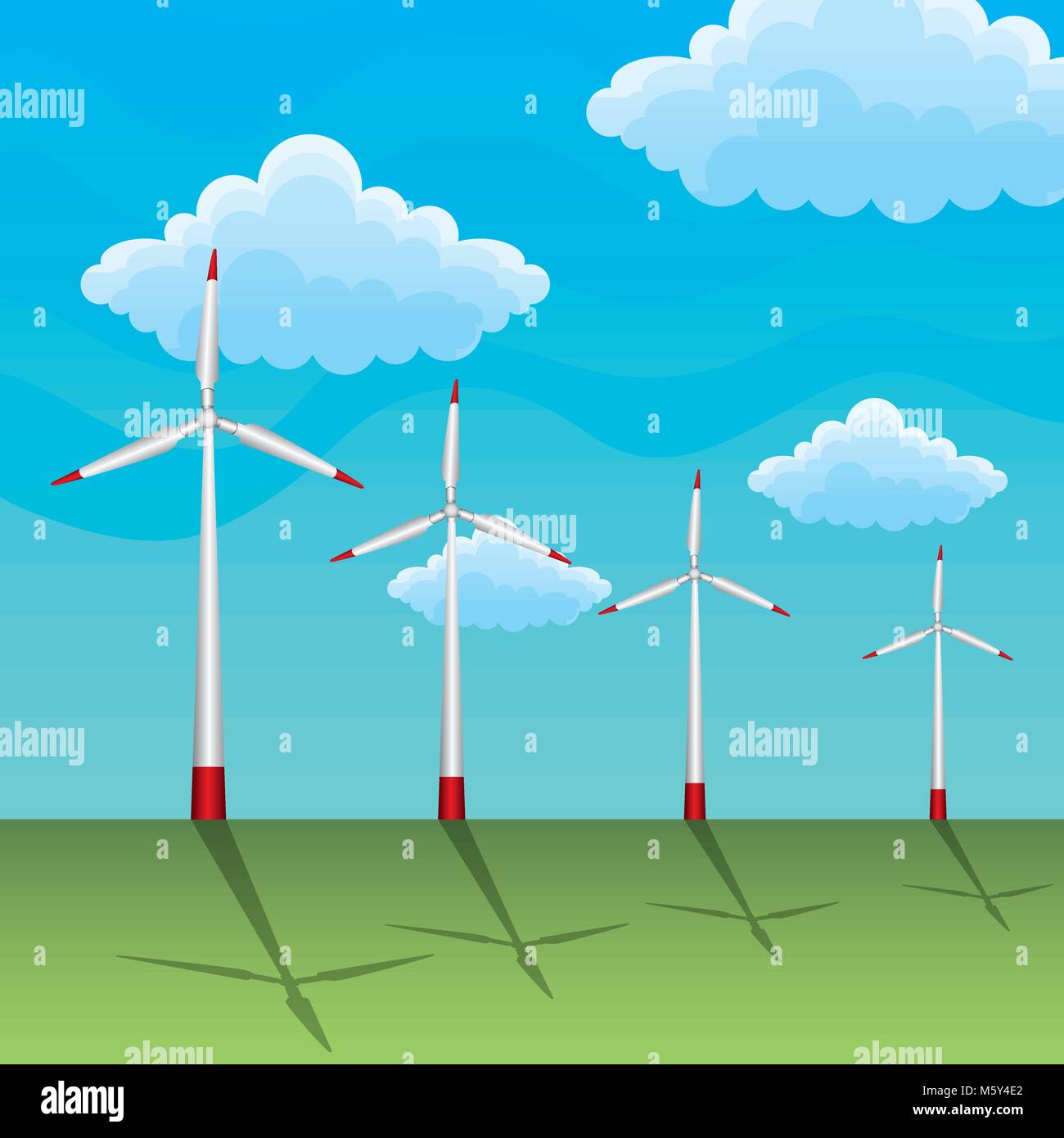 Wind turbine and blades Stock Vector Images - Alamy