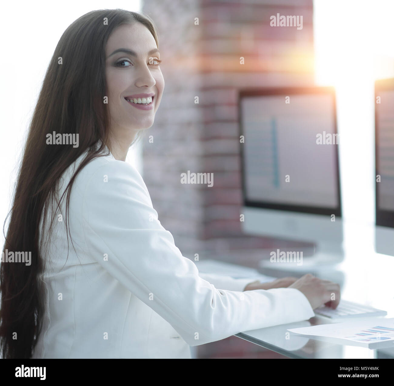 portrait of business woman-economist Stock Photo - Alamy