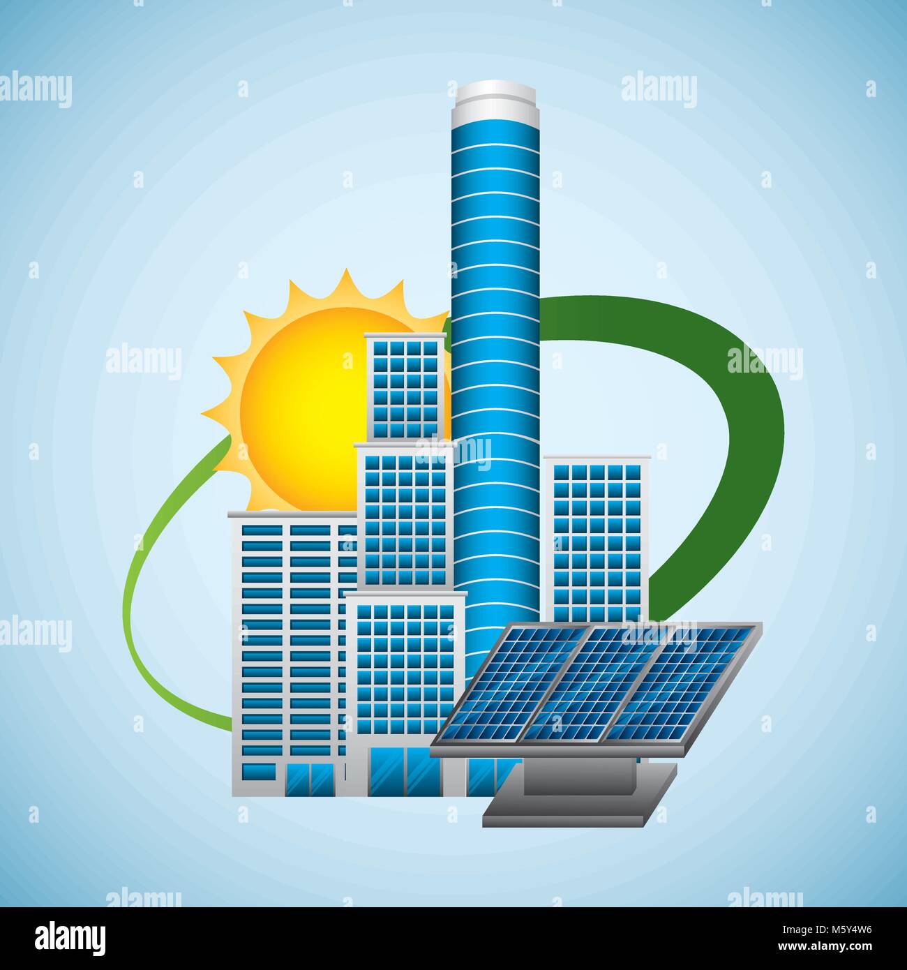 building panel solar environment -energy clean Stock Vector Image & Art ...