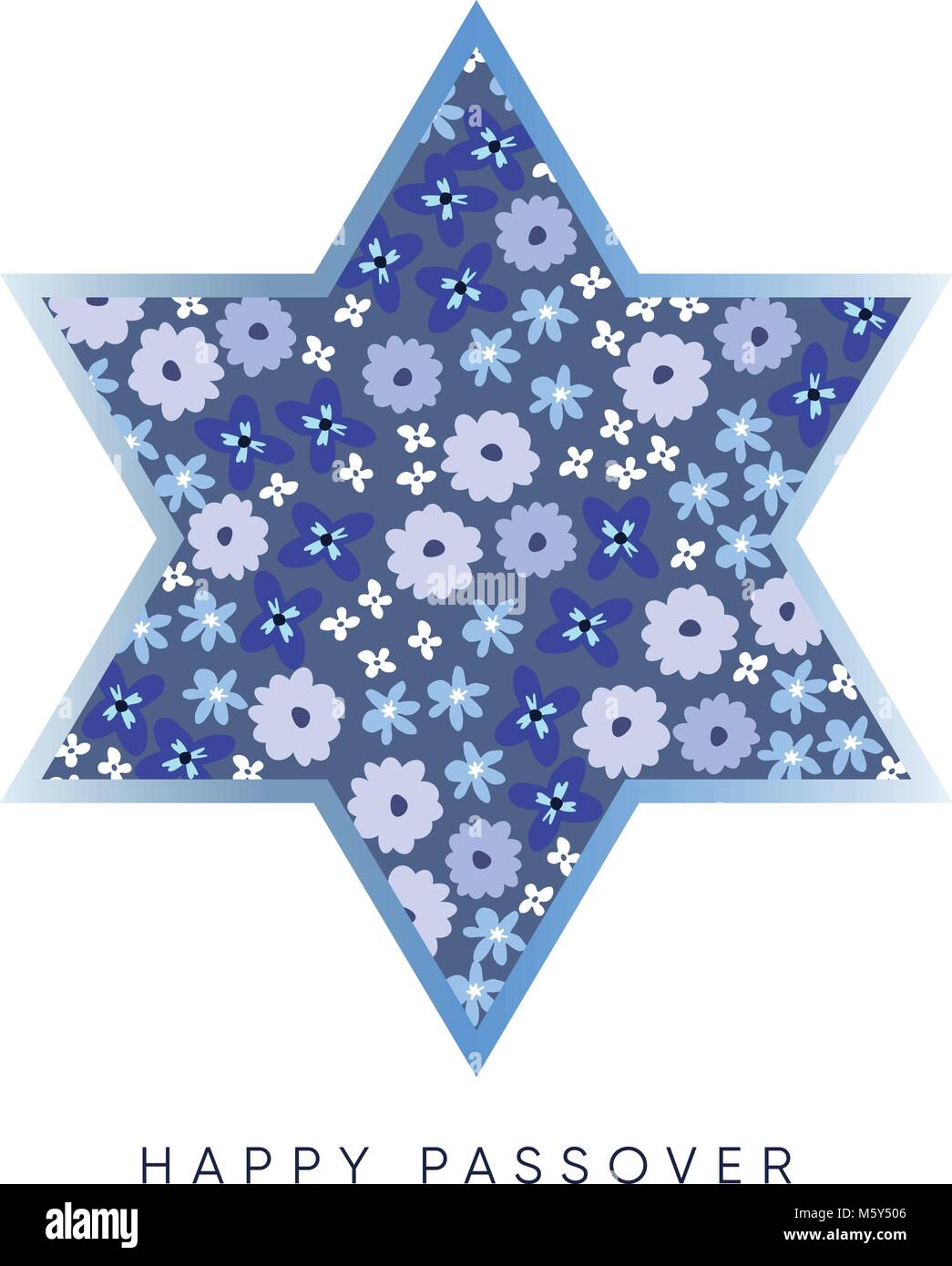 Pesach, Passover greeting card with blue jewish star and hand drawn ...