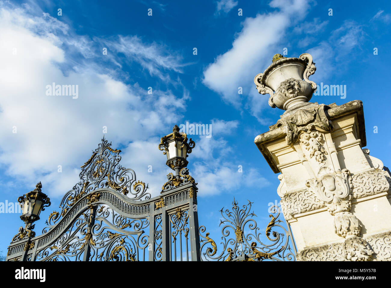 Low angle view of the richly decorated main entrance gate of the ...